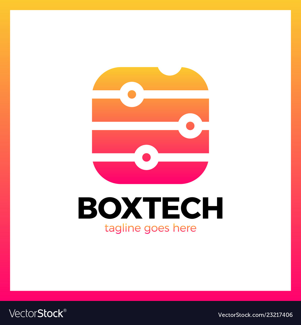 Box tech logo Royalty Free Vector Image - VectorStock