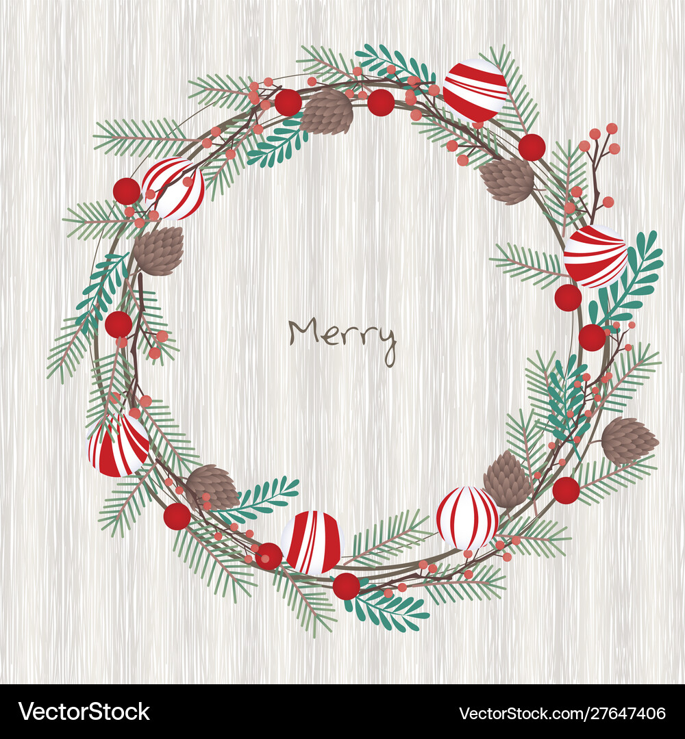 Christmas decoration with pine leaves Royalty Free Vector