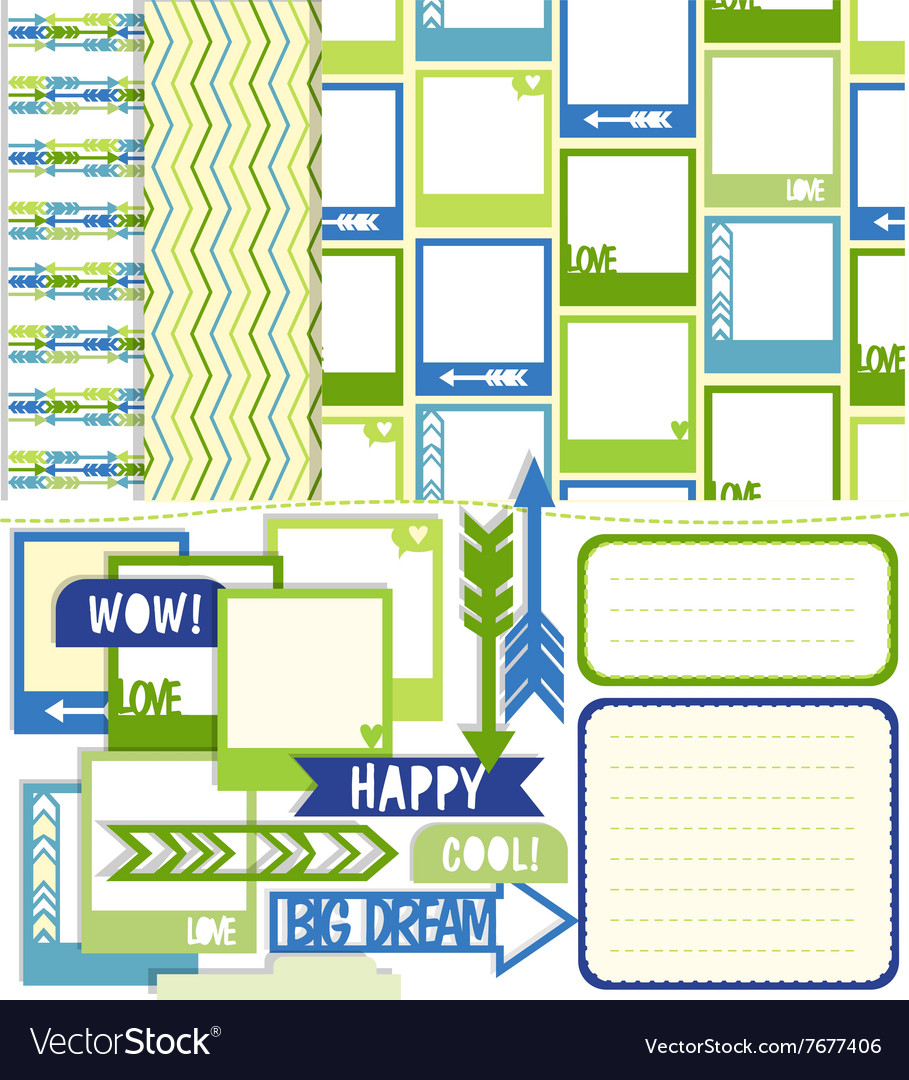 Cute scrapbook design elements Royalty Free Vector Image