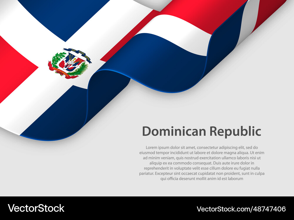 Dominican Republic Flag Ribbon Royalty Free Vector Image