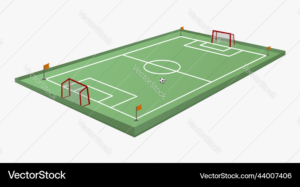 Empty football template field in isometric view Vector Image