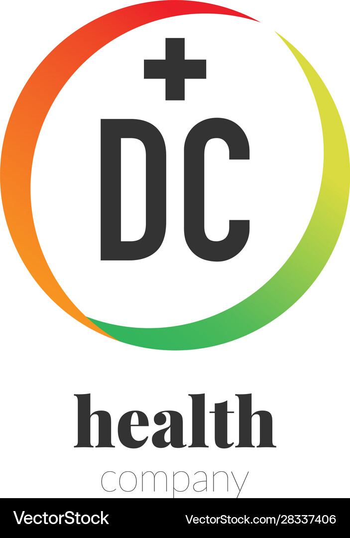 Initial letter dc creative health logo company Vector Image