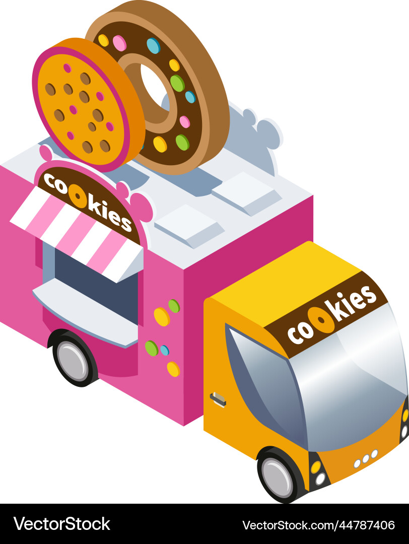 Isometric food truck Royalty Free Vector Image
