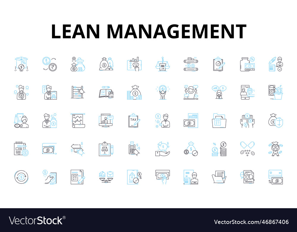 Lean management linear icons set efficiency Vector Image Lean management linear icons set efficiency Vector Image