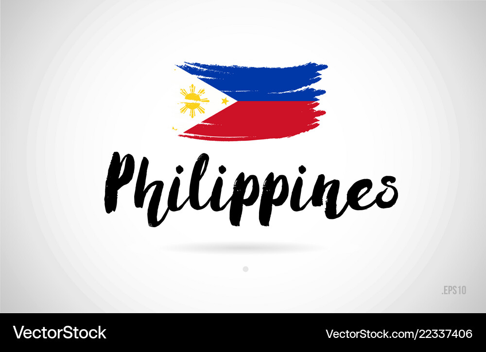 Philippines country flag concept with grunge Vector Image