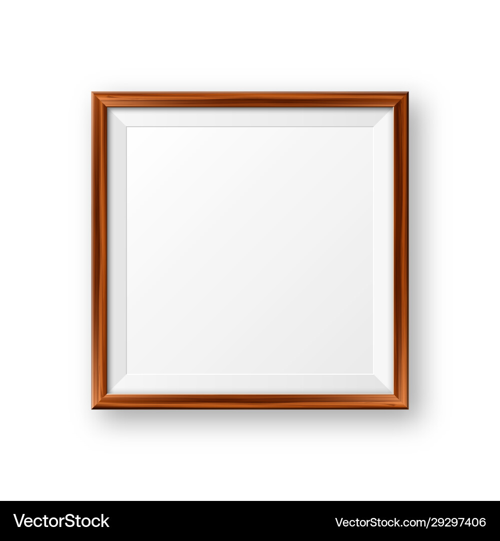 Realistic blank wooden picture frame modern Vector Image