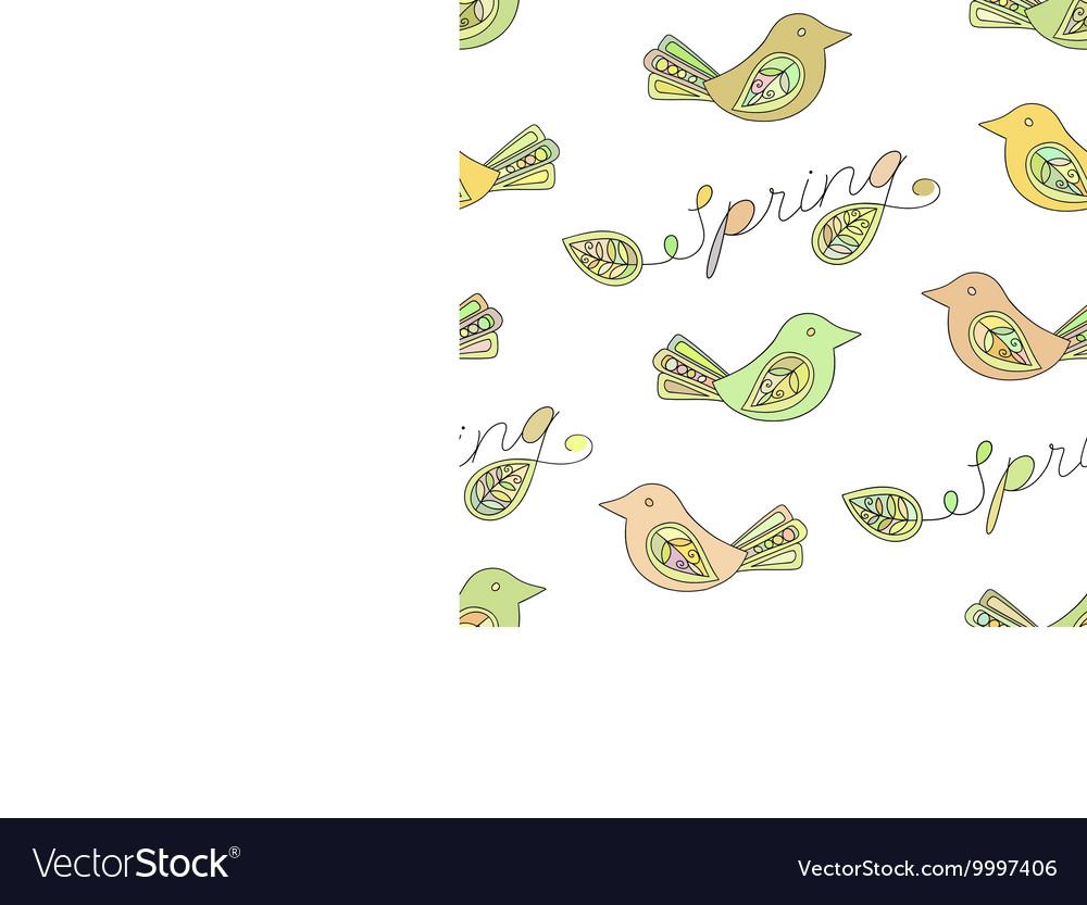Spring seamless pattern with birds Royalty Free Vector Image