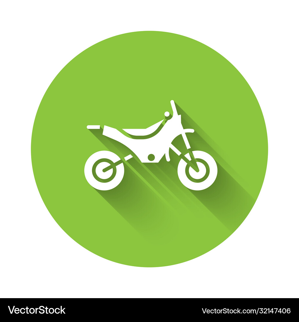 White mountain bike icon isolated with long shadow