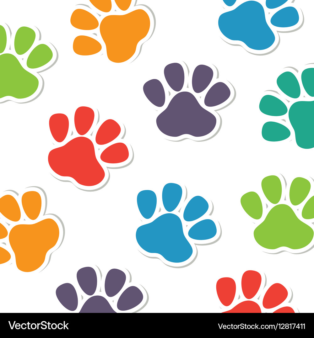 Animal Paw Print Pattern Royalty Free Vector Image
