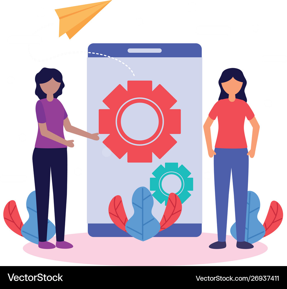 Avatar women with teamwork icon design Royalty Free Vector