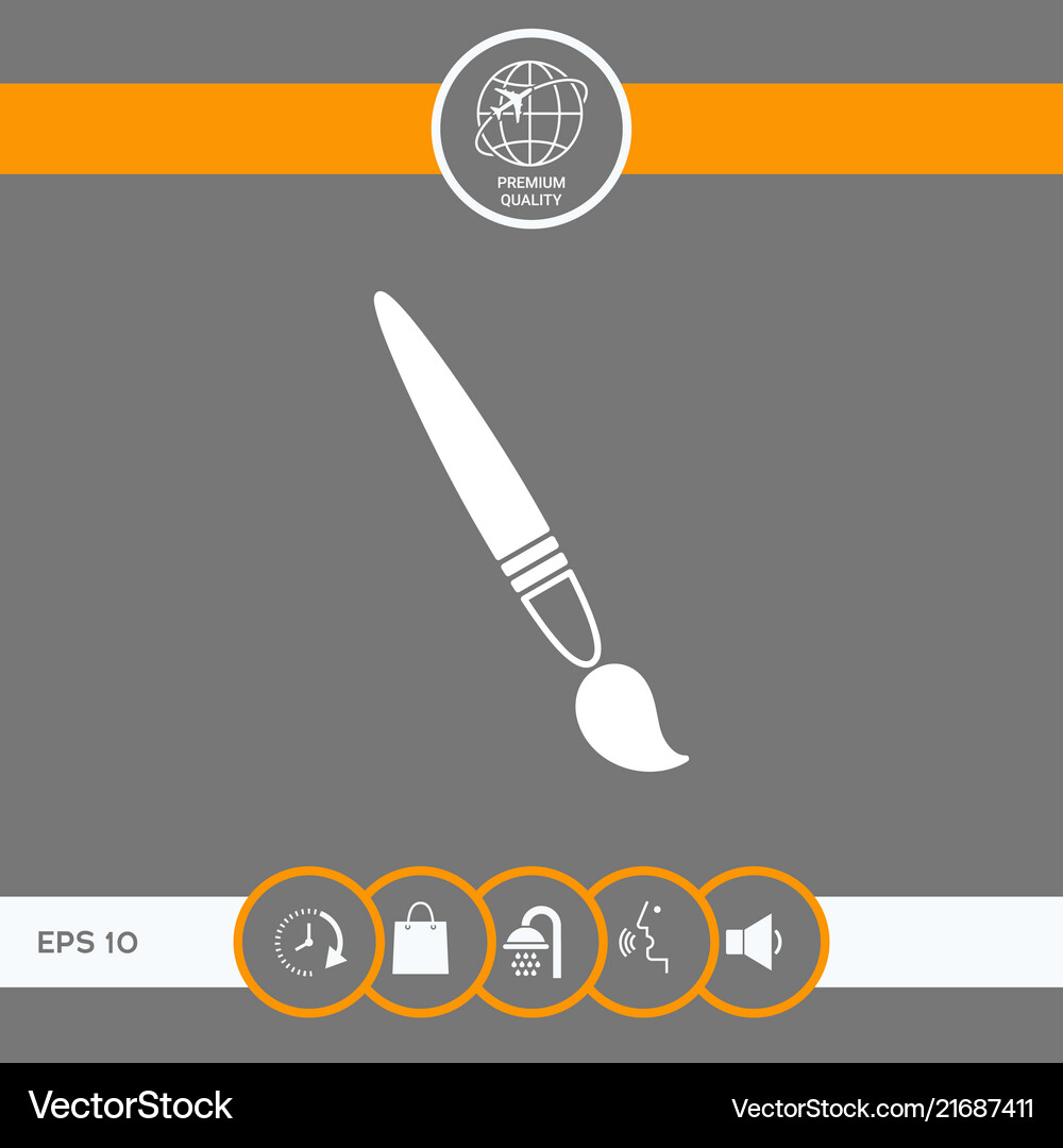 Brush symbol icon Royalty Free Vector Image - VectorStock