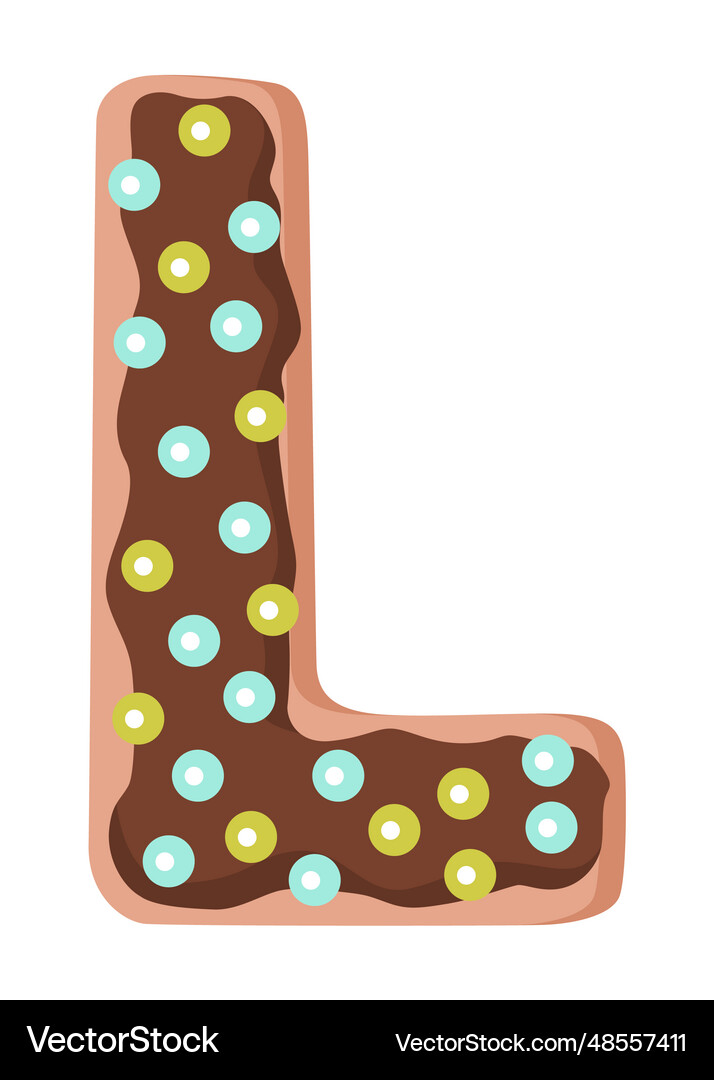 Cartoon cookies font letter baking Royalty Free Vector Image