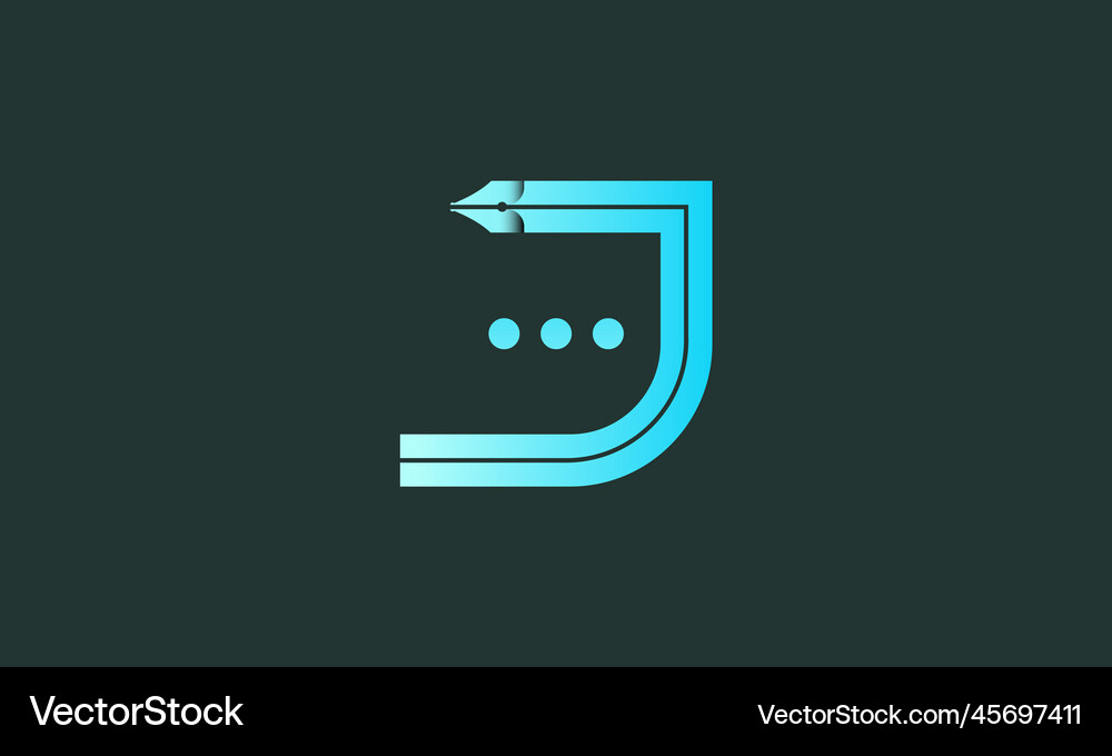 Chat pen and letter j logo design Royalty Free Vector Image