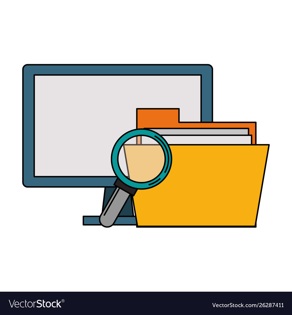 Computer screen technology hardware cartoon Vector Image