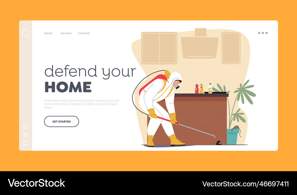 Defend your home landing page template pest Vector Image