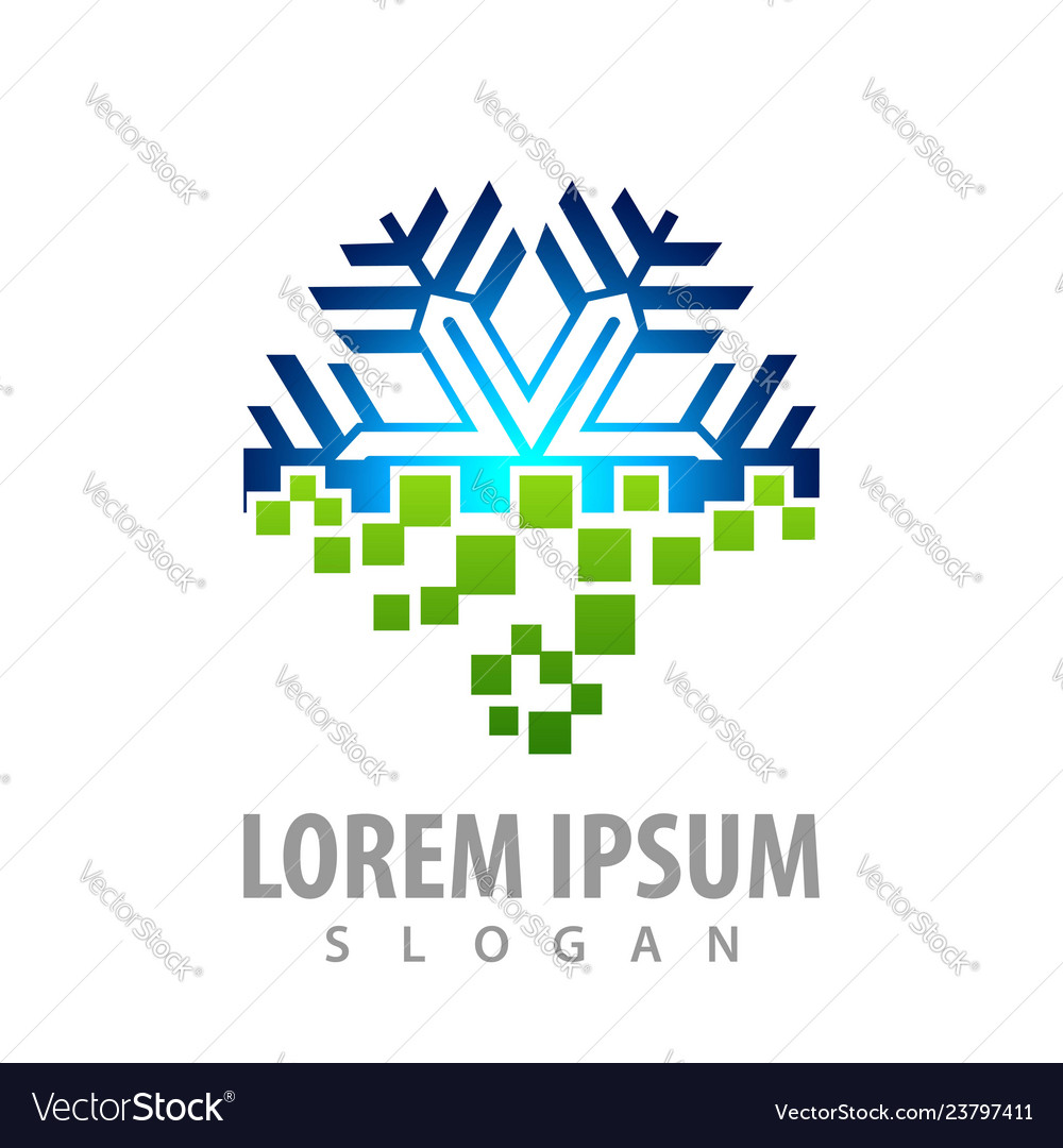 Digital snowflake logo concept design symbol Vector Image