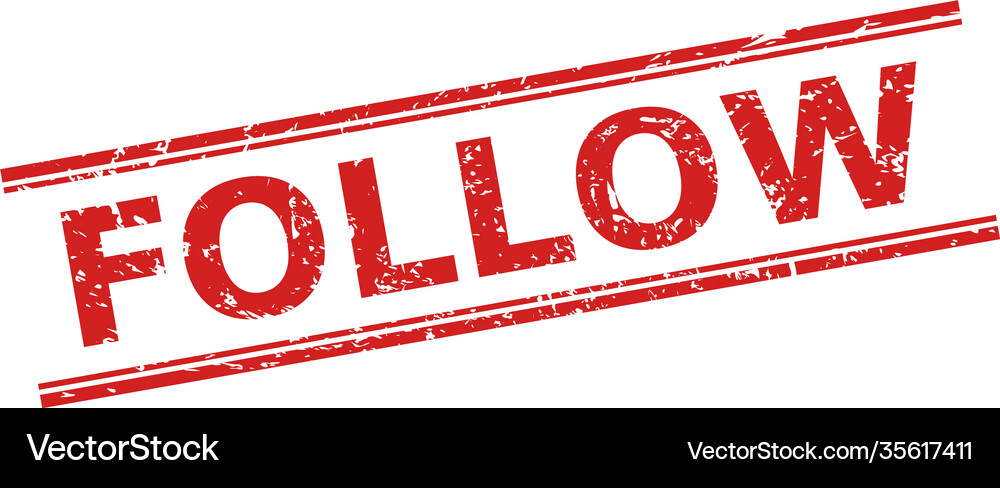 Follow watermark with corroded texture and double Vector Image