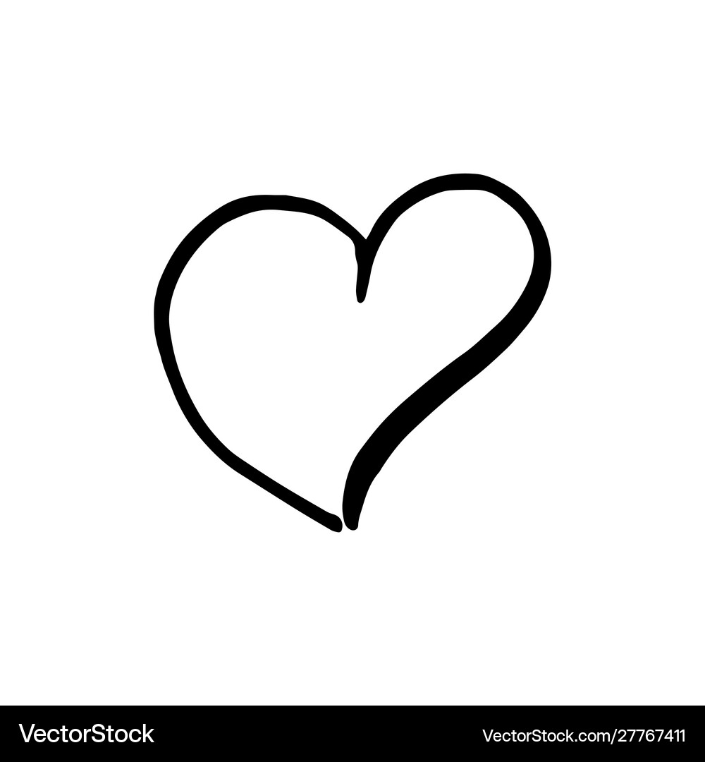 Hand drawn one heart simple doodle style icon Vector Image