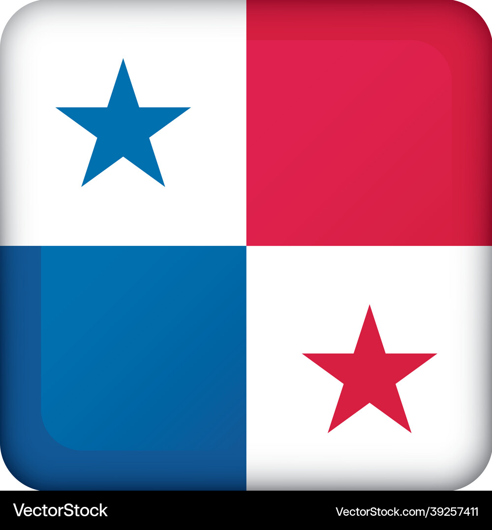 Icon representing square button flag of panama Vector Image
