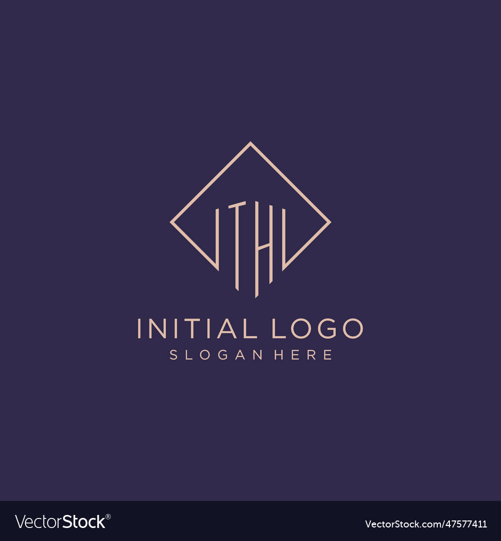 Initials th logo monogram with rectangle style Vector Image