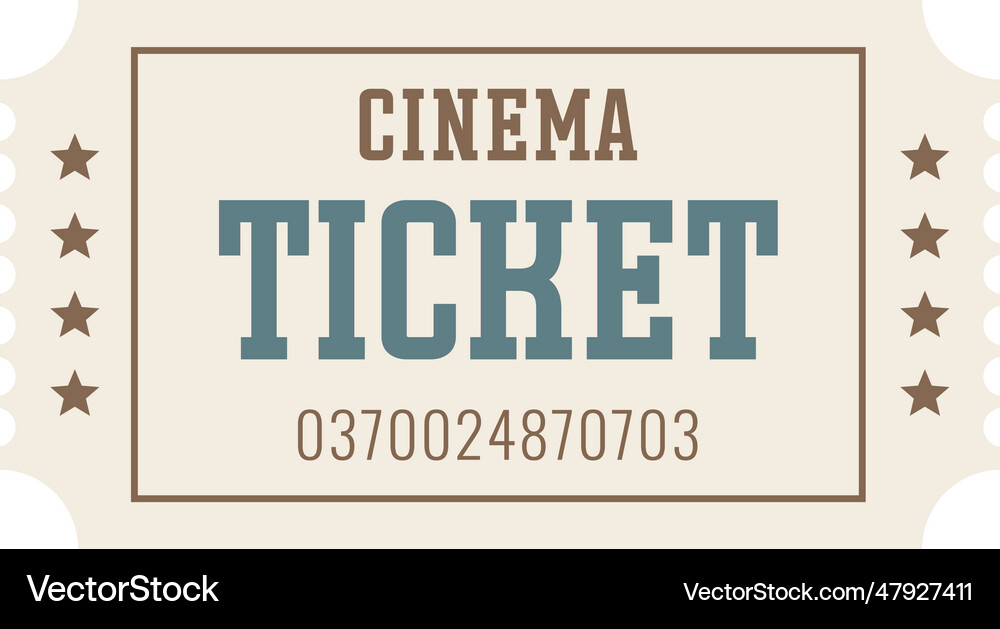 Isolated color cinema ticket Royalty Free Vector Image