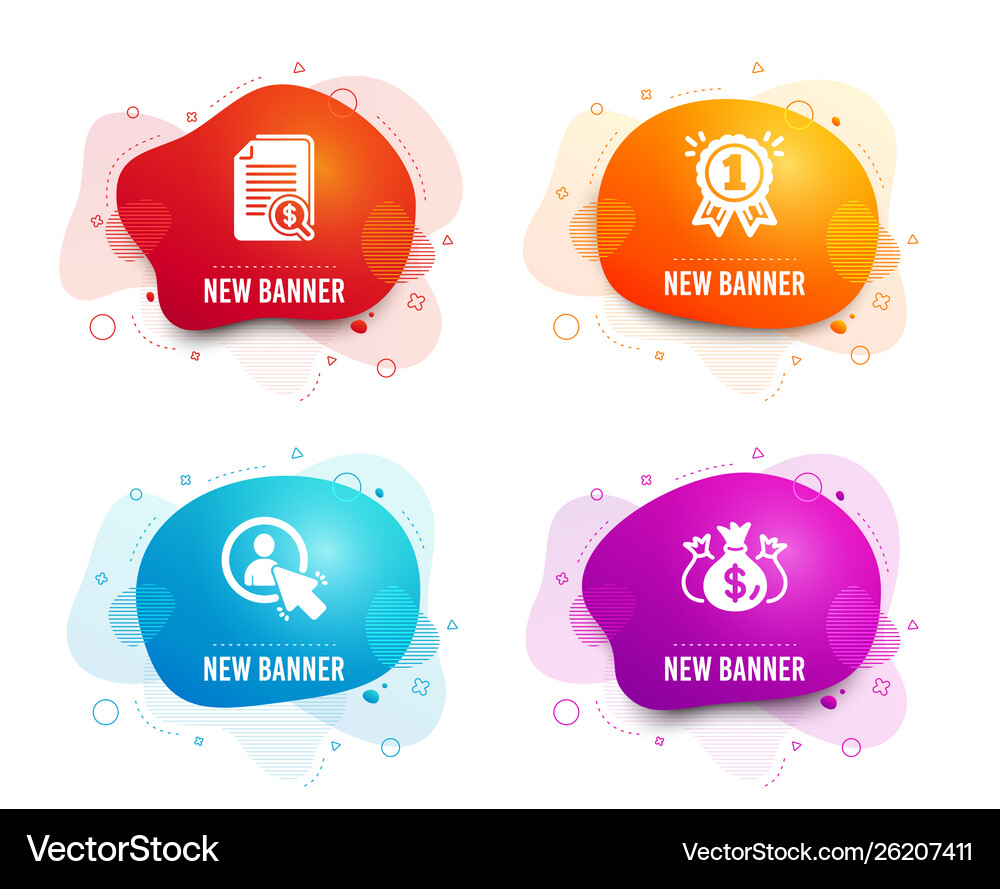 Reward financial documents and user icons check Vector Image