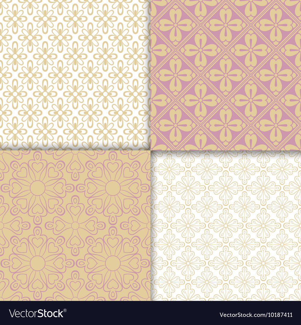 Romantic style light colors pattern set Royalty Free Vector