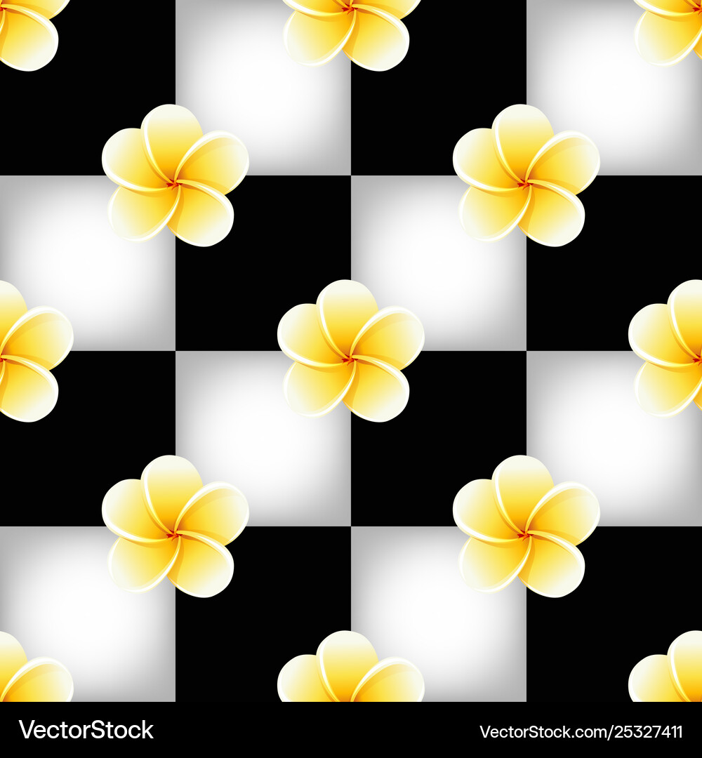 Seamless pattern with plumeria frangipani flowers Vector Image