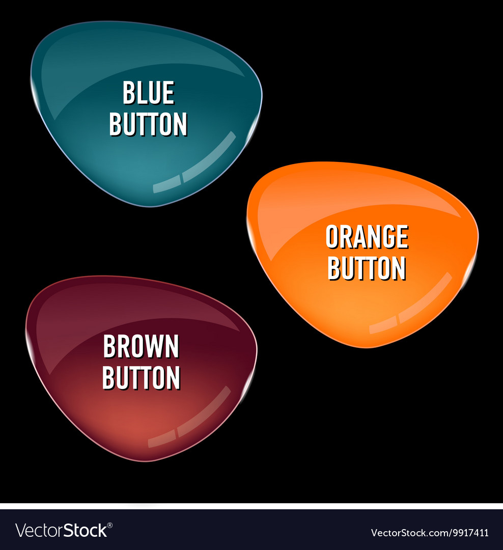 Set of colored glass buttons for web interface Vector Image