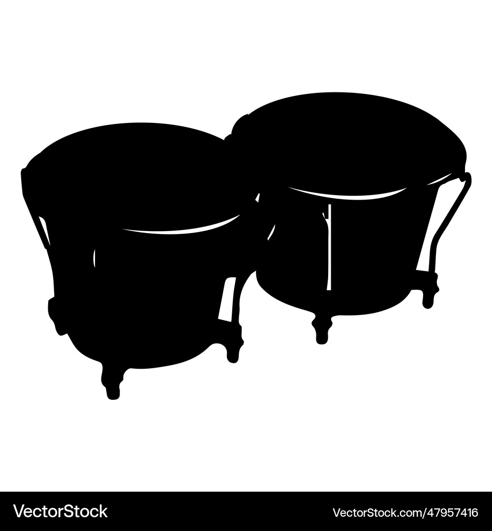 Bongos musical instrument silhouette Royalty Free Vector