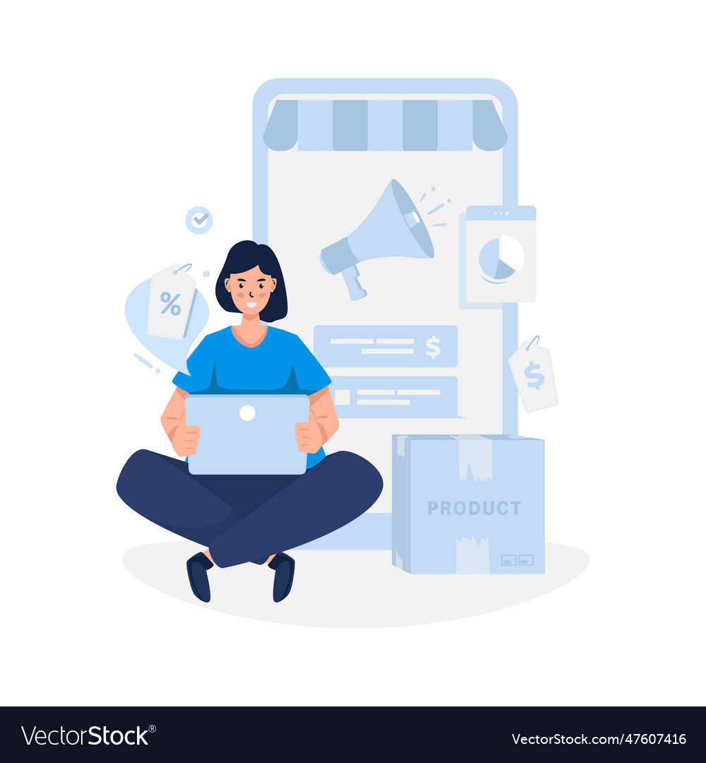 Digital Marketing Promotion Strategy Royalty Free Vector