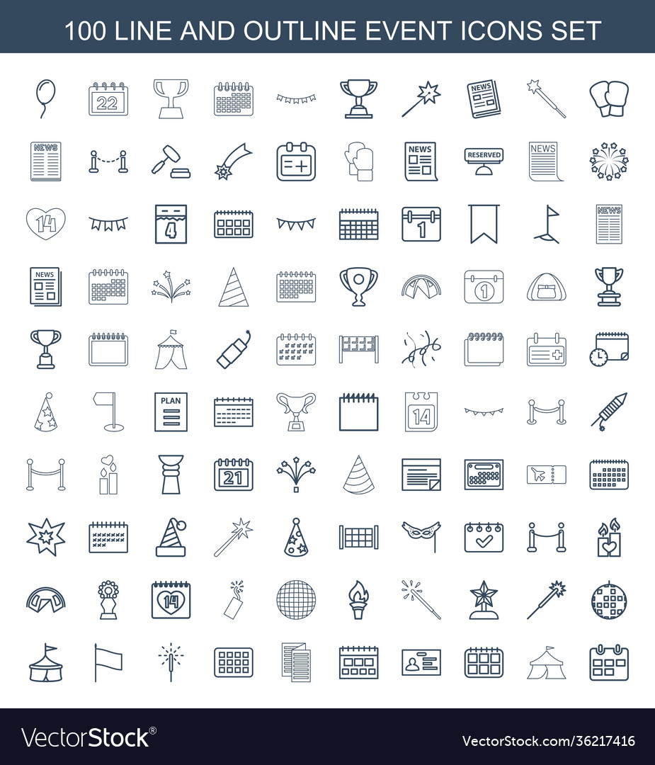 Event icons Royalty Free Vector Image - VectorStock