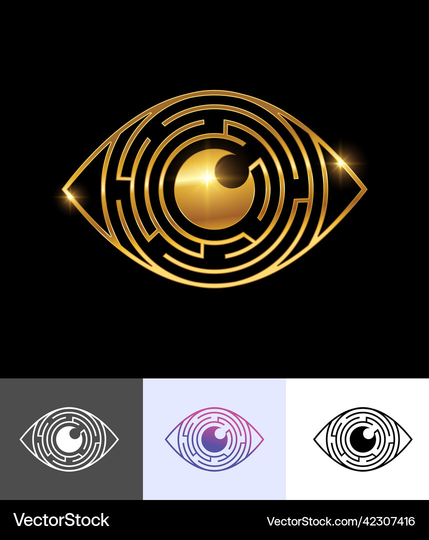 Golden eye symbol sign – Royalty-Free Vector | VectorStock