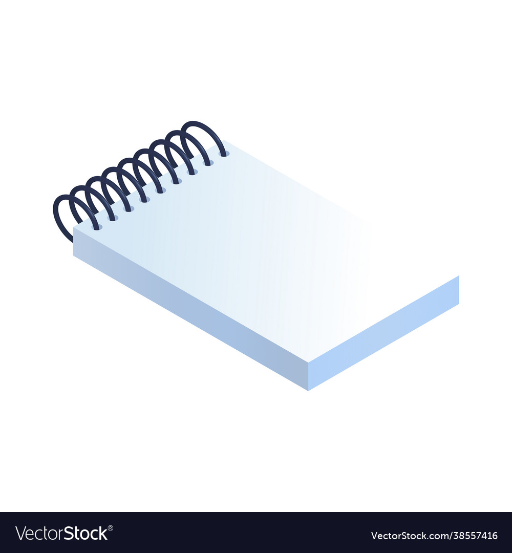 Isometric spiral notepad Royalty Free Vector Image Isometric spiral notepad Royalty Free Vector Image