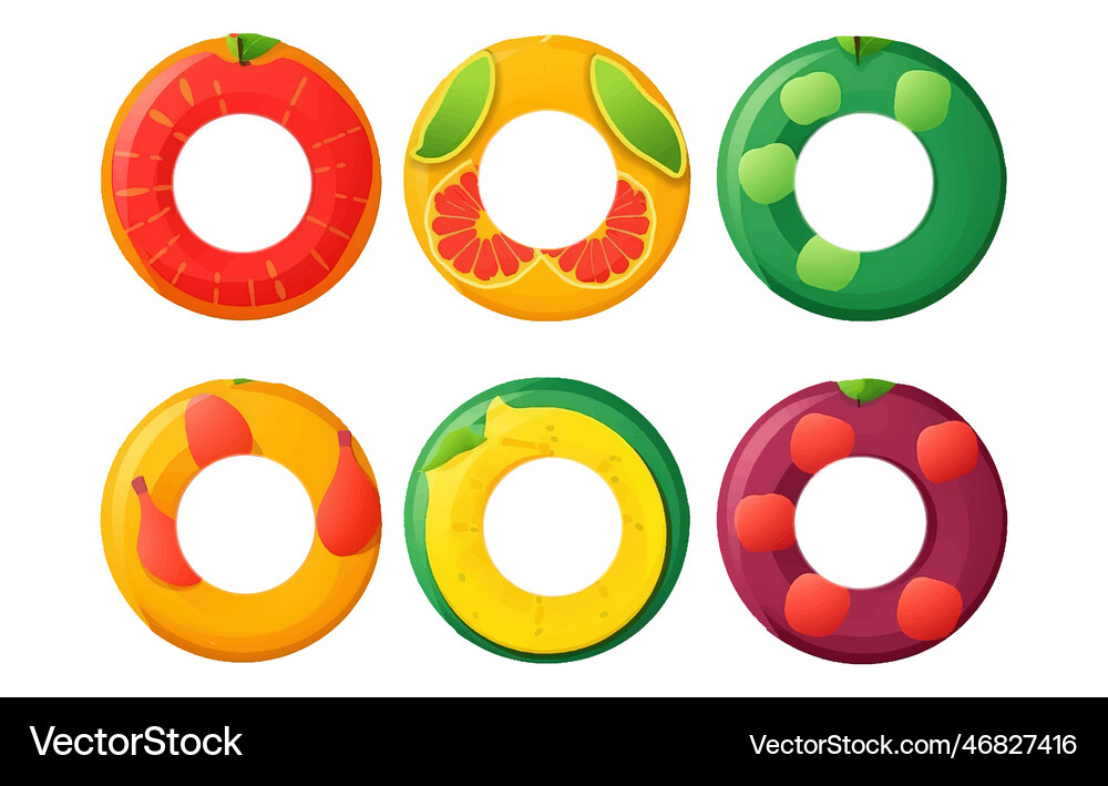 Set of swimming summer ring Royalty Free Vector Image