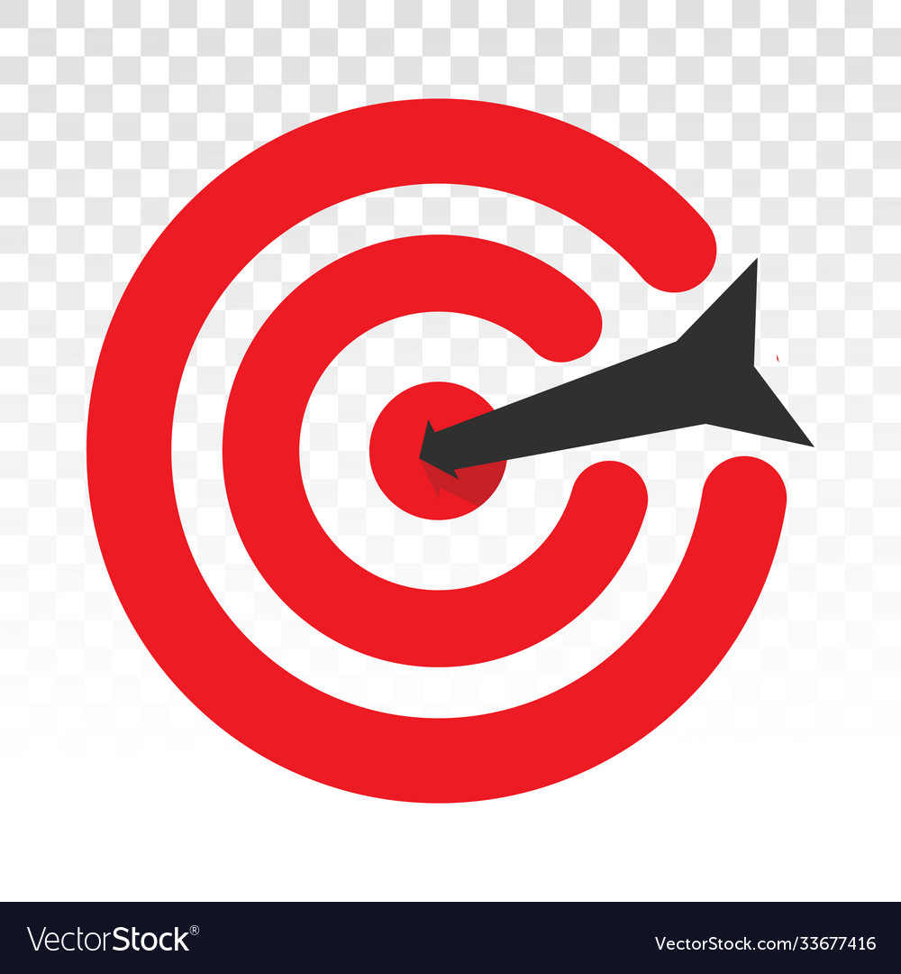 Target bullseye with arrow line art icon Vector Image