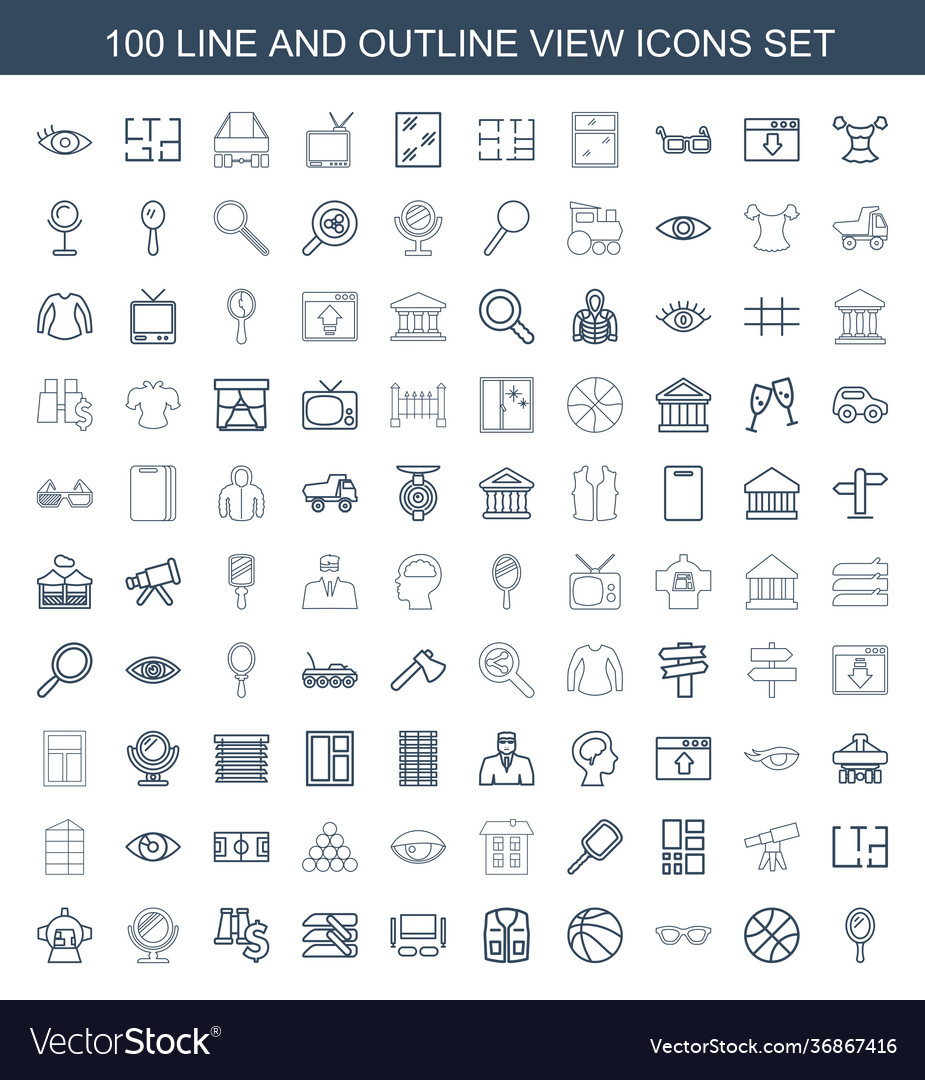 View icons Royalty Free Vector Image - VectorStock