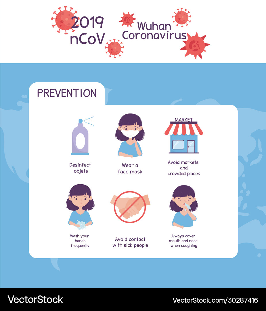 Virus covid 19 prevention tips washing hands Vector Image