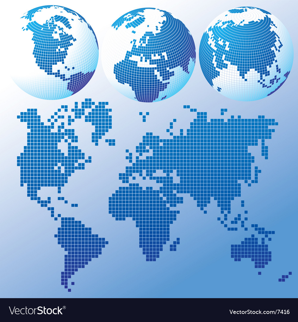 World map dots Royalty Free Vector Image - VectorStock