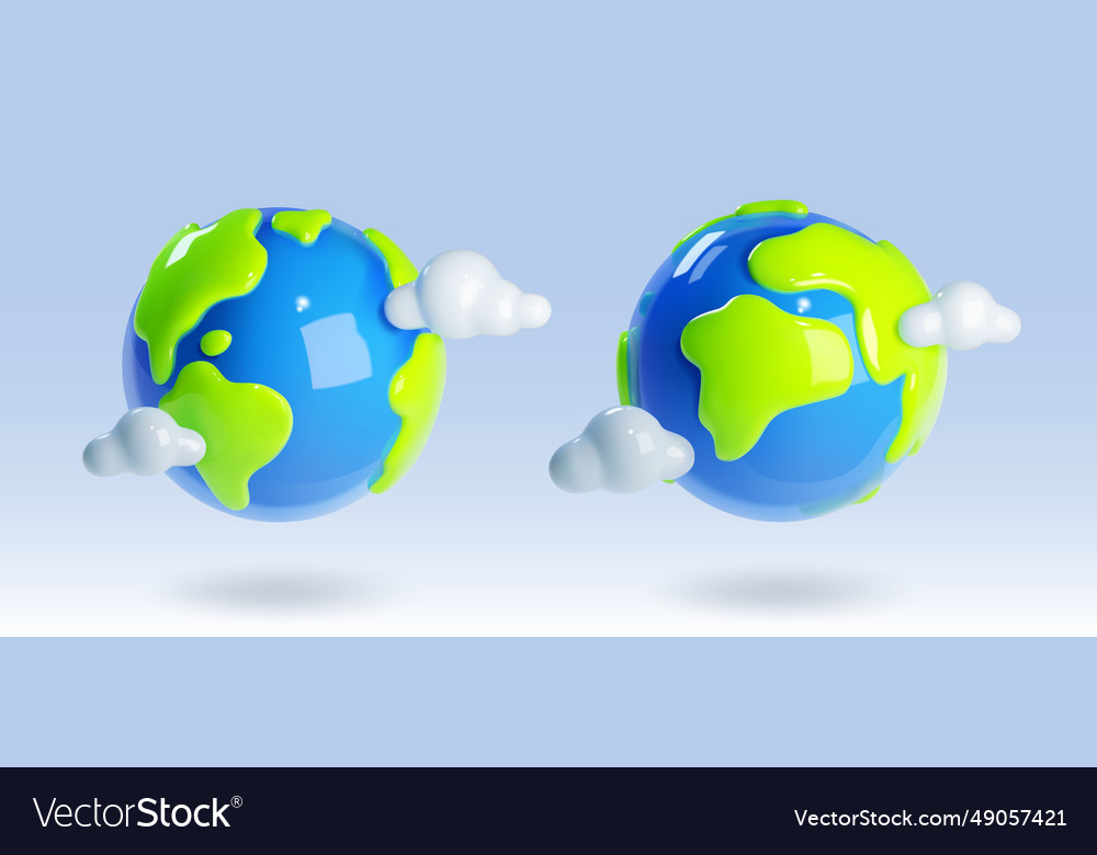 3d render earth planet object world icon Vector Image