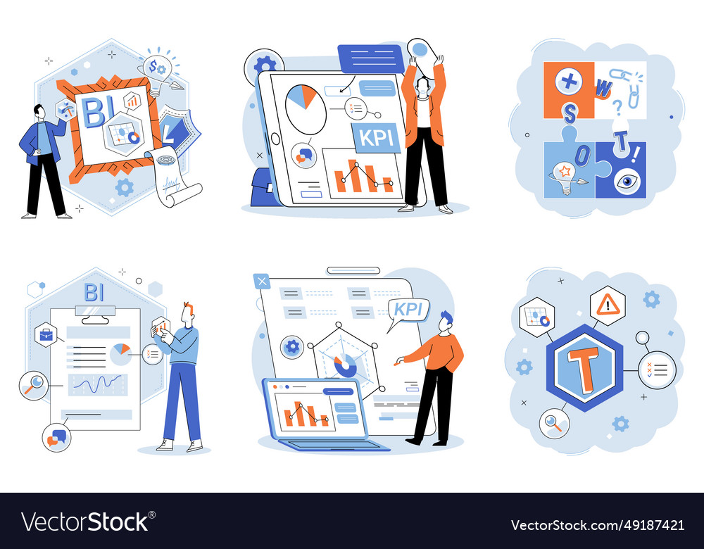 Analysis tool financial guides Royalty Free Vector Image