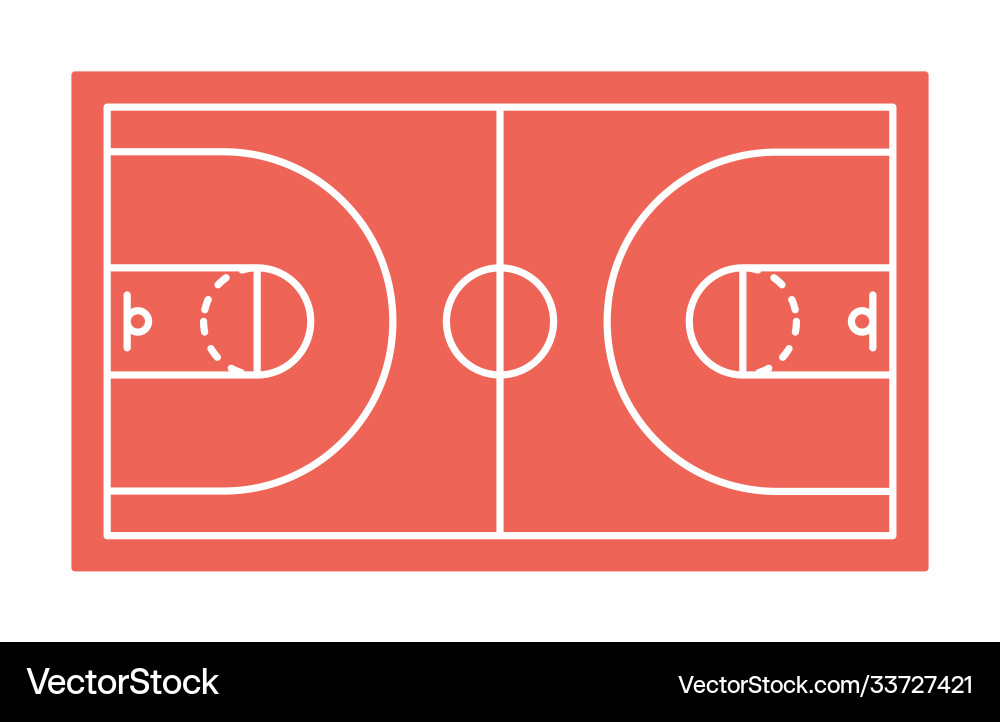 Basketball court field ground Royalty Free Vector Image