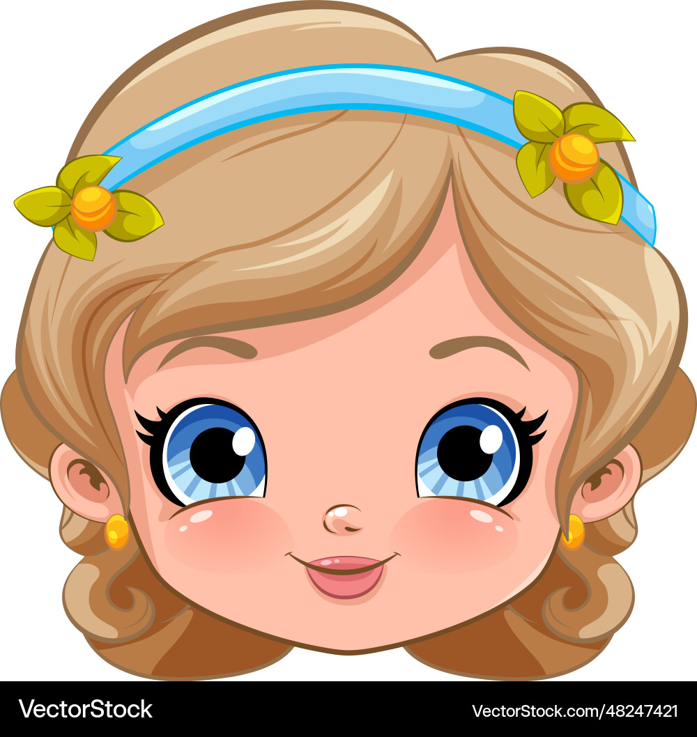 Beautiful woman face cartoon Royalty Free Vector Image