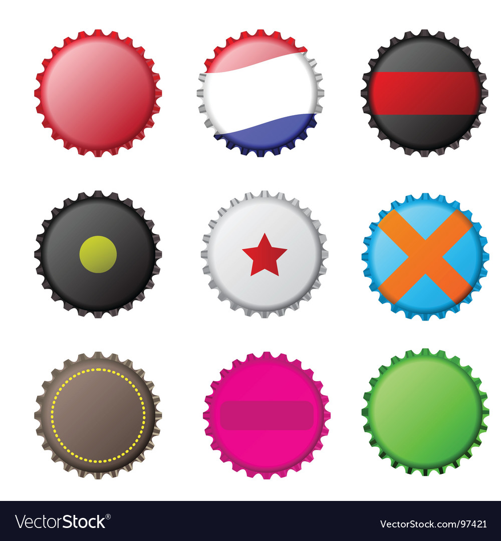 Bottle caps Royalty Free Vector Image - VectorStock