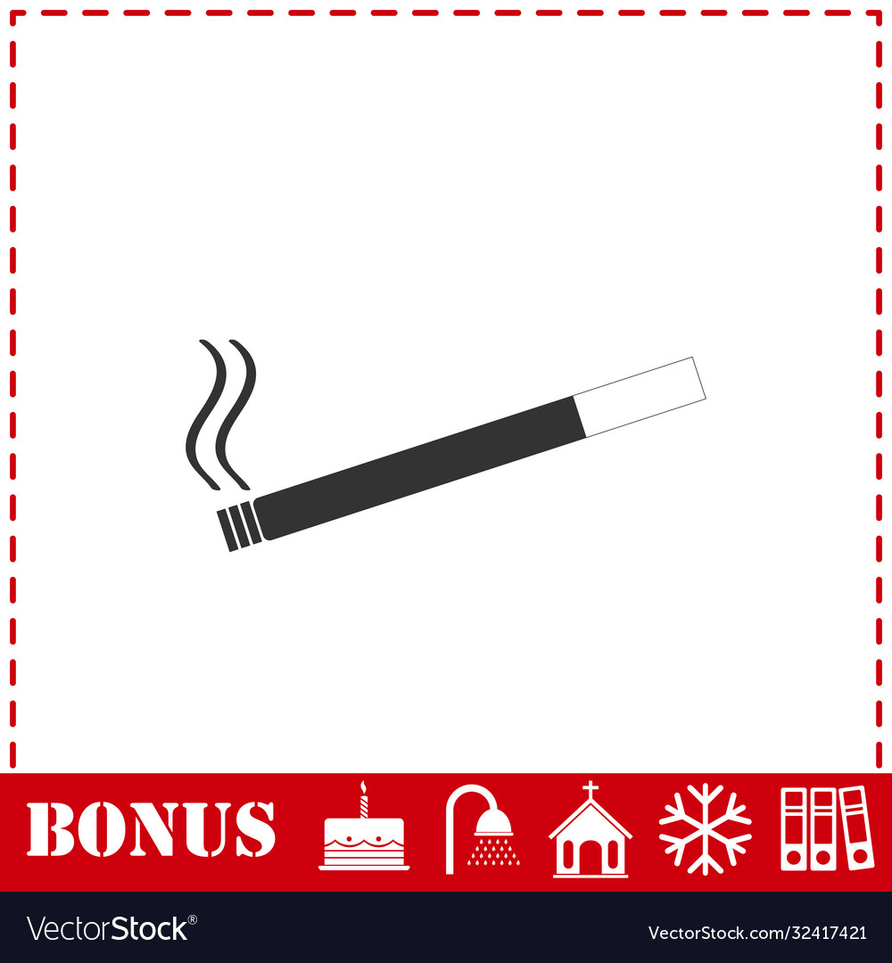 Cigarette icon flat Royalty Free Vector Image - VectorStock