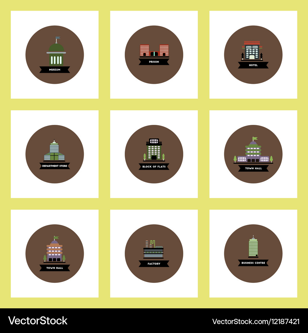 Collection stylish icons in colorful Royalty Free Vector