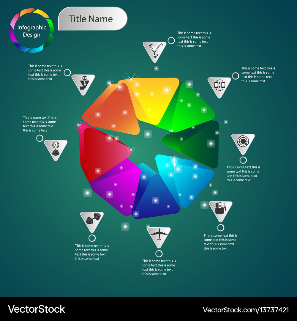 Color volumetric info graphics for business Vector Image