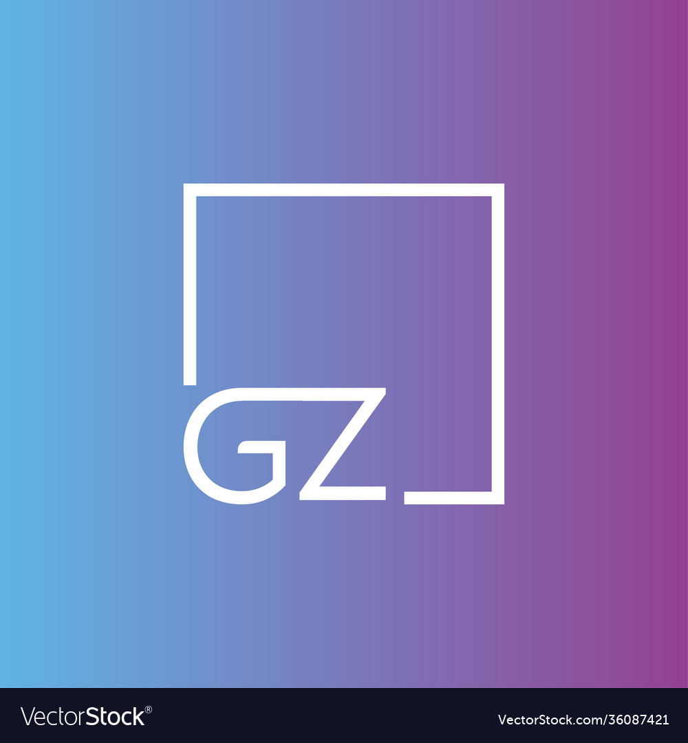 Creative initial letter gz square logo design Vector Image
