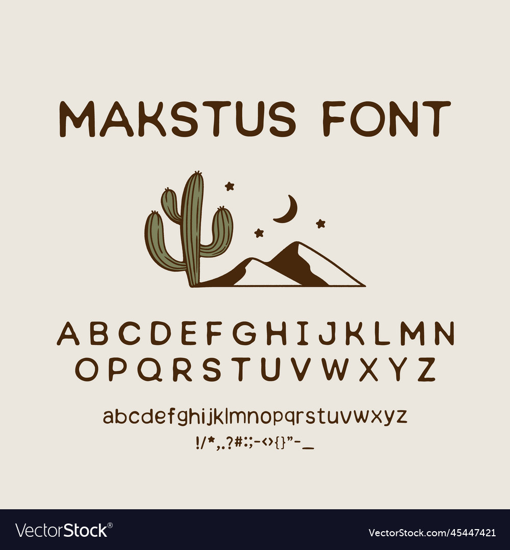 Hand drawn font Royalty Free Vector Image - VectorStock