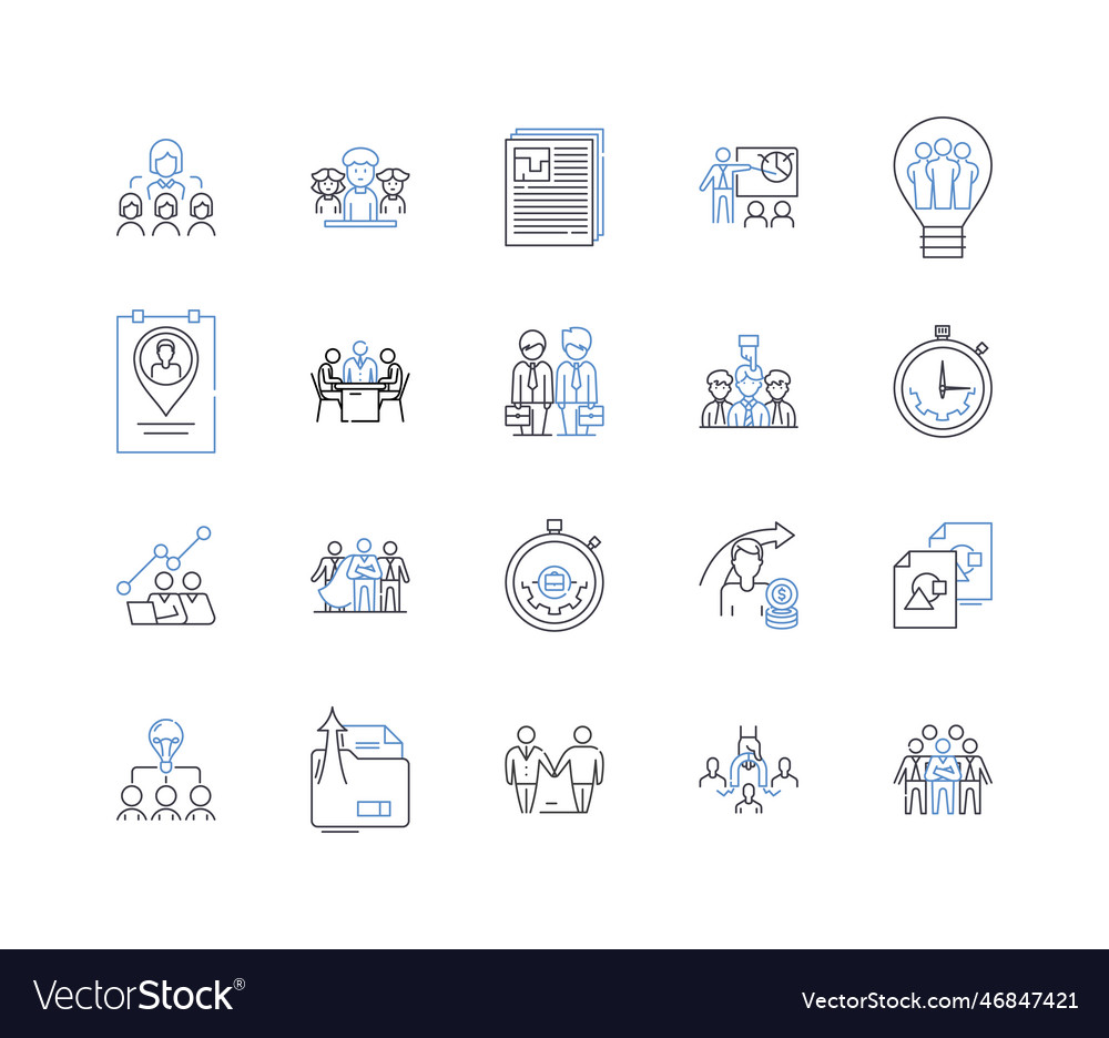 Human process line icons collection evolution Vector Image